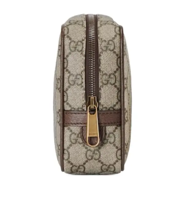 Gucci Web Striped Toiletry Case - Nude