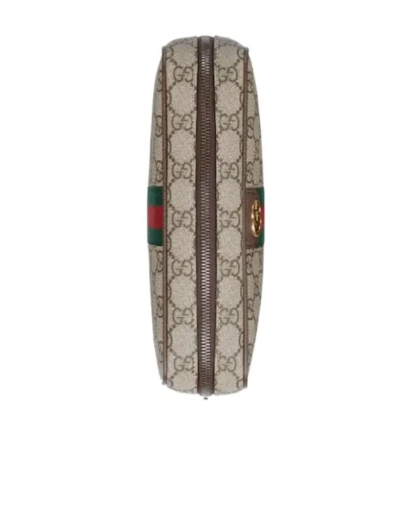 Gucci Web Striped Toiletry Case - Nude