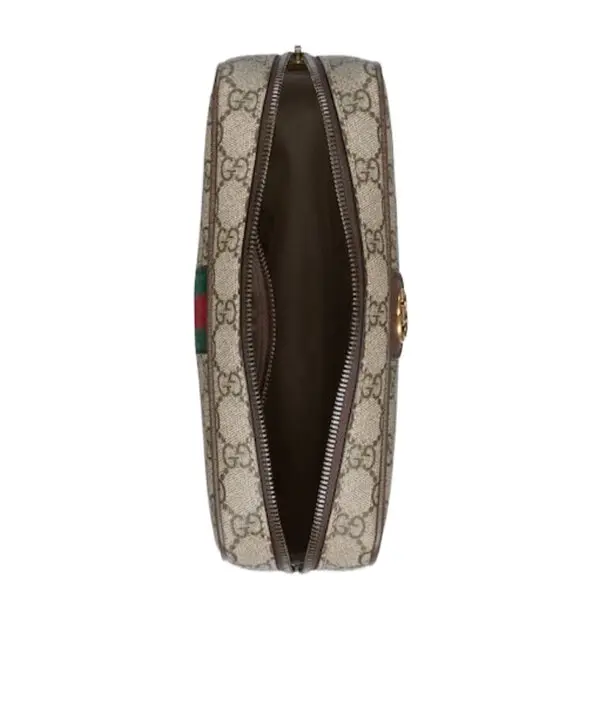 Gucci Web Striped Toiletry Case - Nude