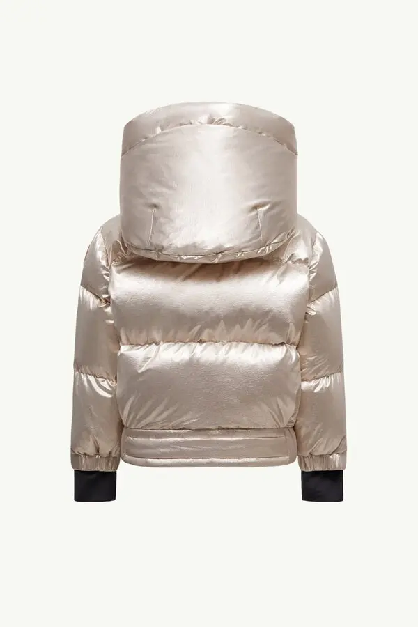 Moncler Violette Metallic Down Jacket With Hood