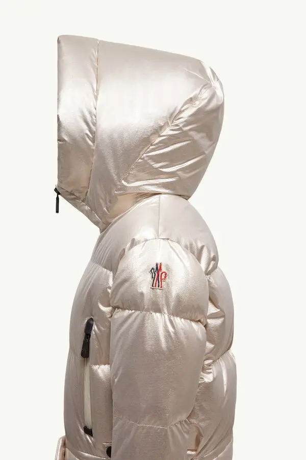 Moncler Violette Metallic Down Jacket With Hood