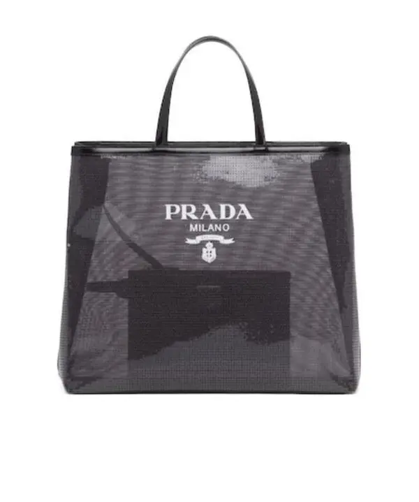 Prada Sequined Mesh Tote Bag