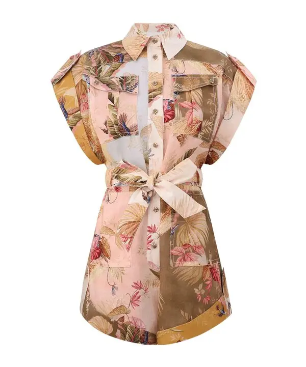Zimmermann Ascension Cuffed Playsuit - Spliced