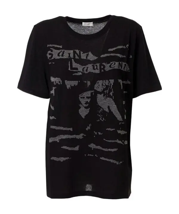 Saint Laurent Jacquard Logo Crewneck T-shirt - No