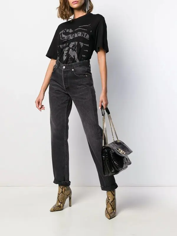 Saint Laurent Jacquard Logo Crewneck T-shirt