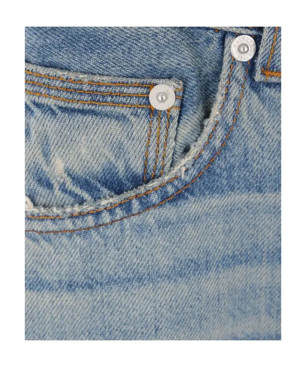HAIKURE Logo Patch Jeans In Light Wash Denim - Blue