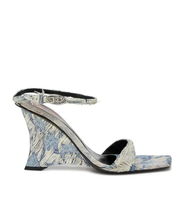 DIESEL® D-amber Wedge Sandals - Light Blue