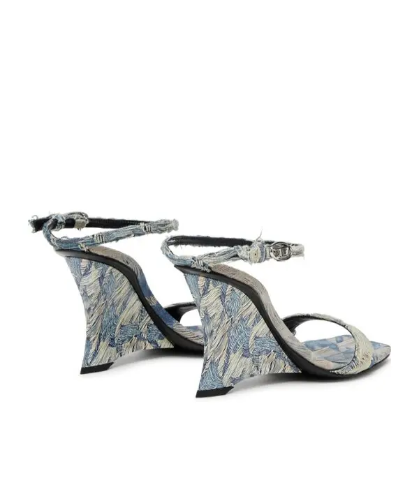 DIESEL® D-amber Wedge Sandals - Light Blue