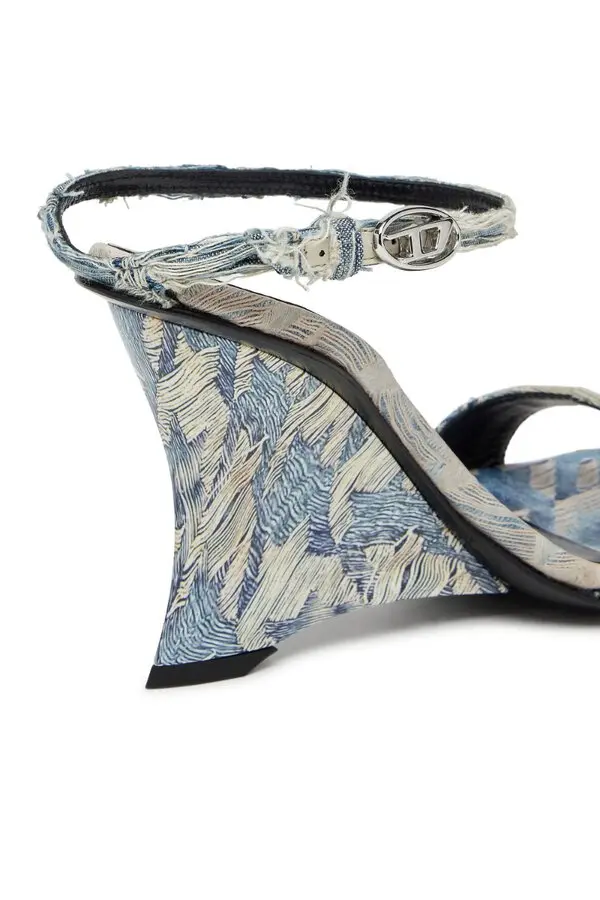 DIESEL® D-amber Wedge Sandals - Light Blue