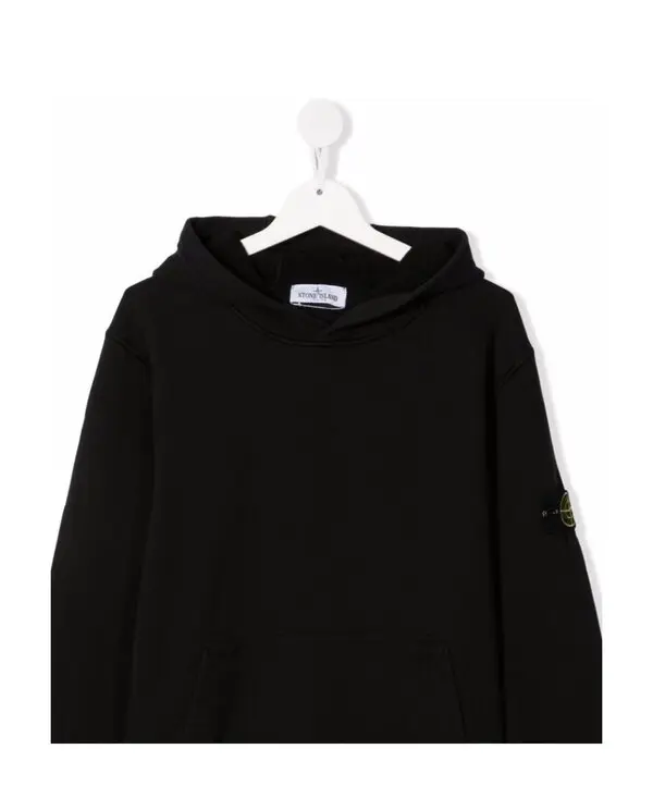 Stone Island Compass Patch Hoodie - Black