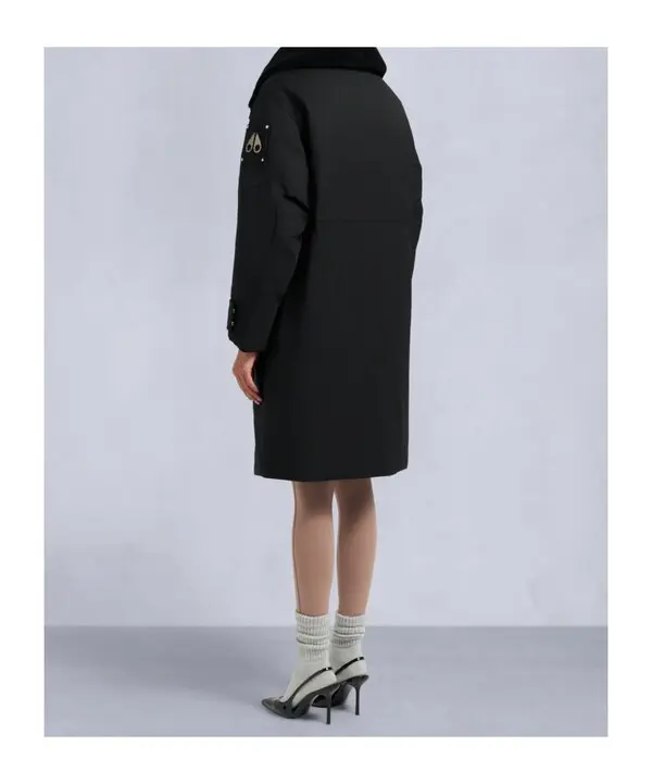 Moose Knuckles Long Sleeve Down Jacket With Merino Wool Collar