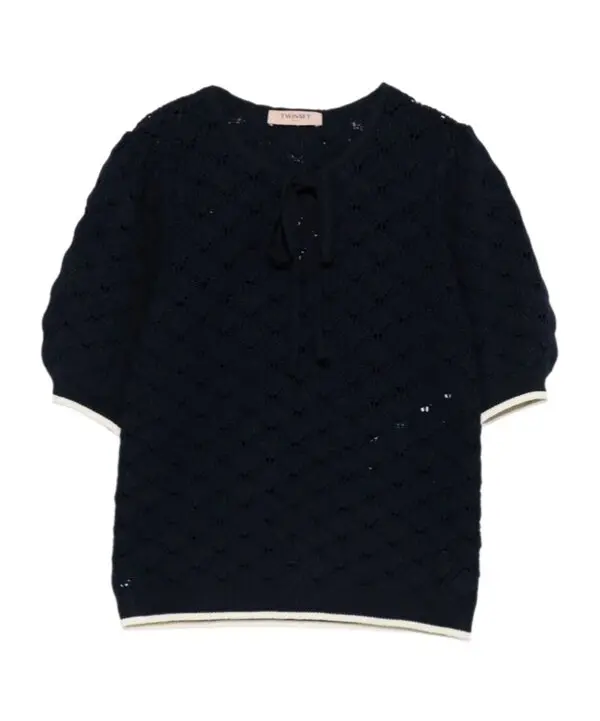 TWINSET Tie-neck Blouse - Black