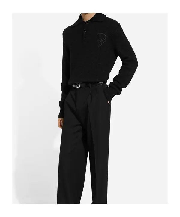 Dolce & Gabbana Dolce Gabbana Dg Logo Embroidered Knitted Polo Shirt
