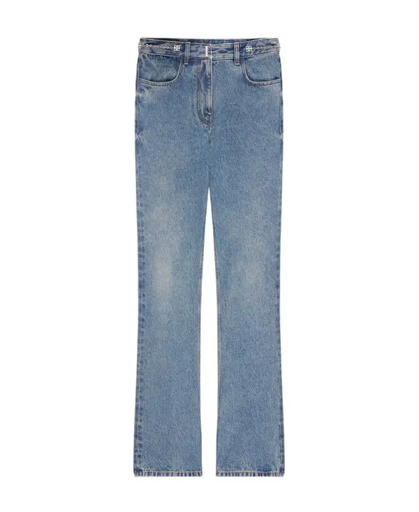 Givenchy Chain-detailed Bootcut Jeans - Medium Blue
