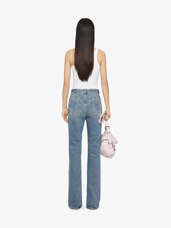Givenchy Chain-detailed Bootcut Jeans - Medium Blue