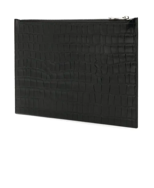 Alexander McQueen Crocodile Effect Skull Detail Pouch