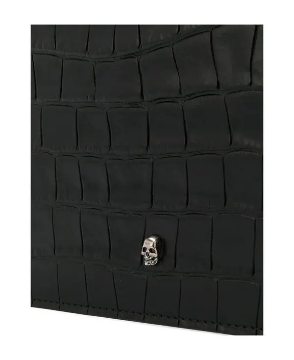 Alexander McQueen Crocodile Effect Skull Detail Pouch