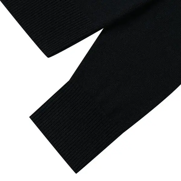 Burberry Icon Stripe Trim Wool Cashmere Sweater - Black