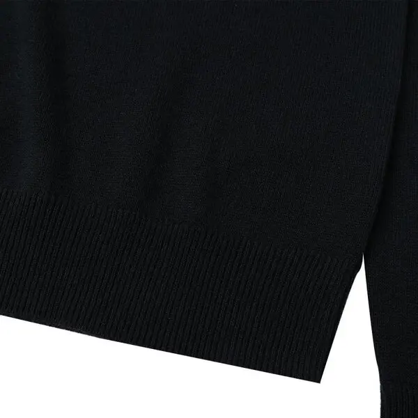 Burberry Icon Stripe Trim Wool Cashmere Sweater - Black