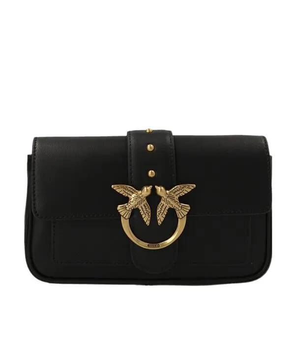 Pinko Love One Pocket Chain Linked Crossbody Bag - Black