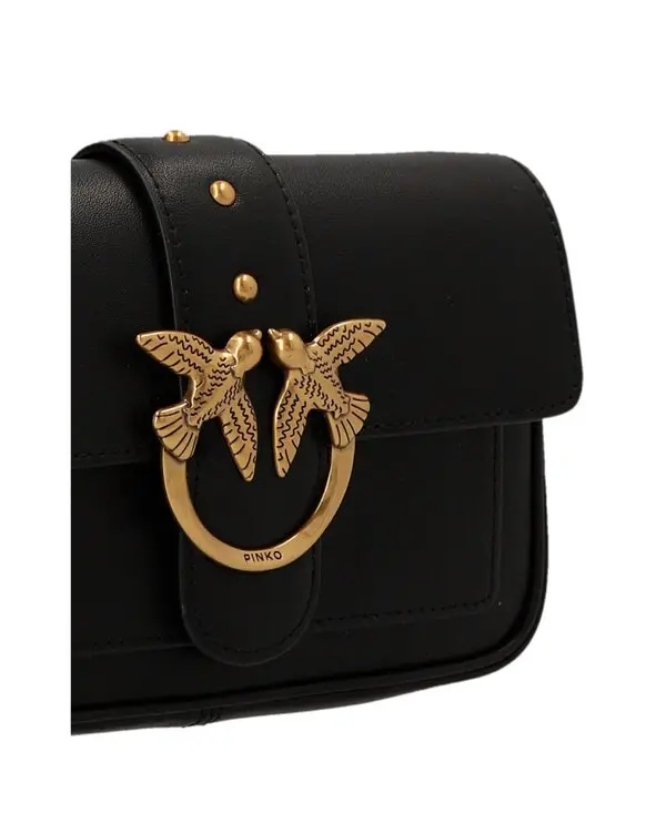 Pinko Love One Pocket Chain Linked Crossbody Bag - Black