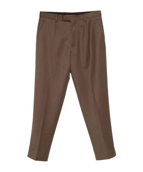Zegna Tapered-leg Tailored Trousers - Brown