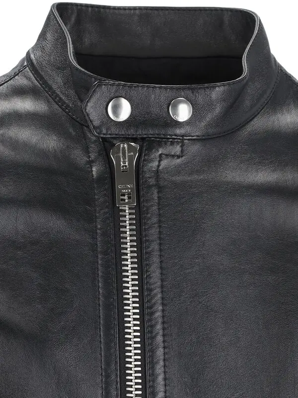 Celine Racer Blouson Jacket In Soft Lambskin
