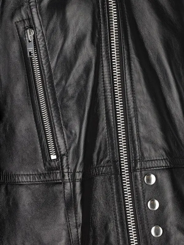Celine Racer Blouson Jacket In Soft Lambskin