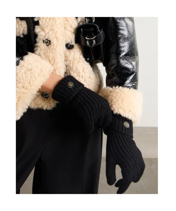 Gucci Double G Rib-knit Gloves