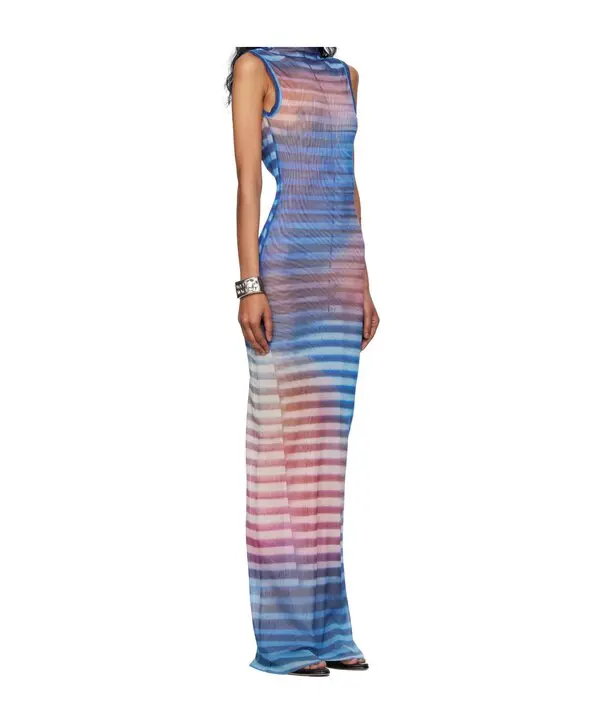 JEAN PAUL GAULTIER Striped Sheer Maxi Dress