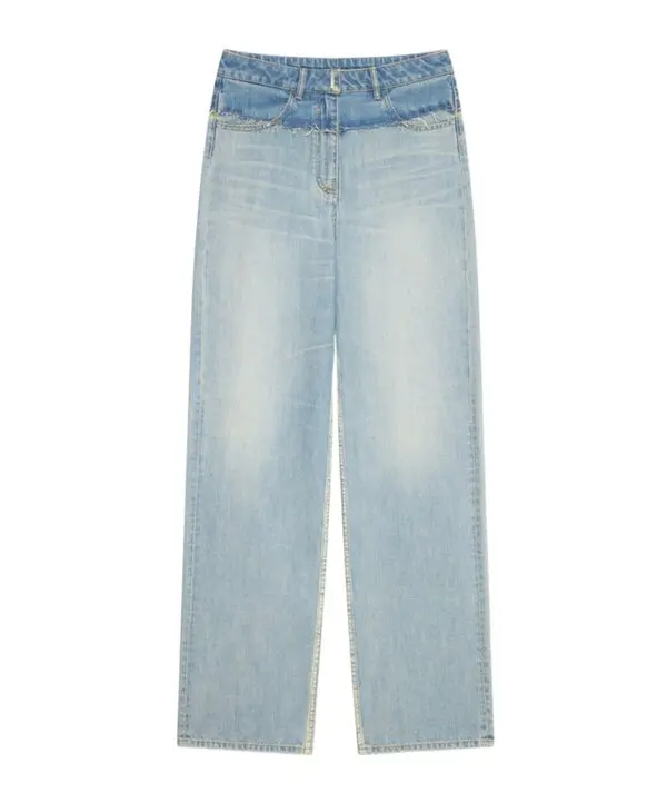 Givenchy Frayed Edge Wide-leg Jeans - No