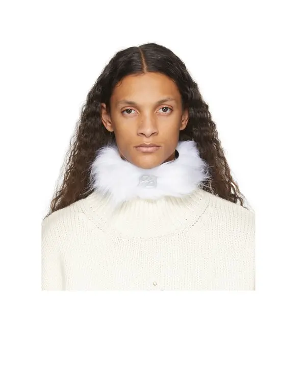We11Done Faux Fur Collar - White