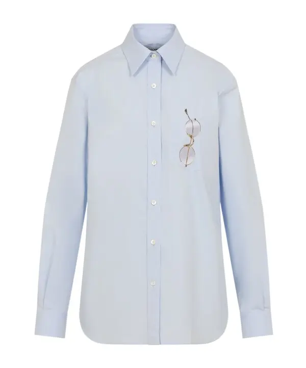 Moschino Long-sleeved Shirt With Buckle Cuffs And Printed Detail - No