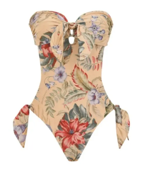 Zimmermann Coco Printed One Piece Swimsuit - Nude