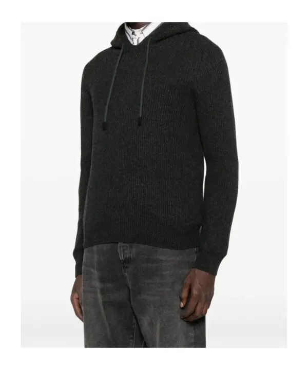 Tagliatore Knitted Hooded Jumper - Grey