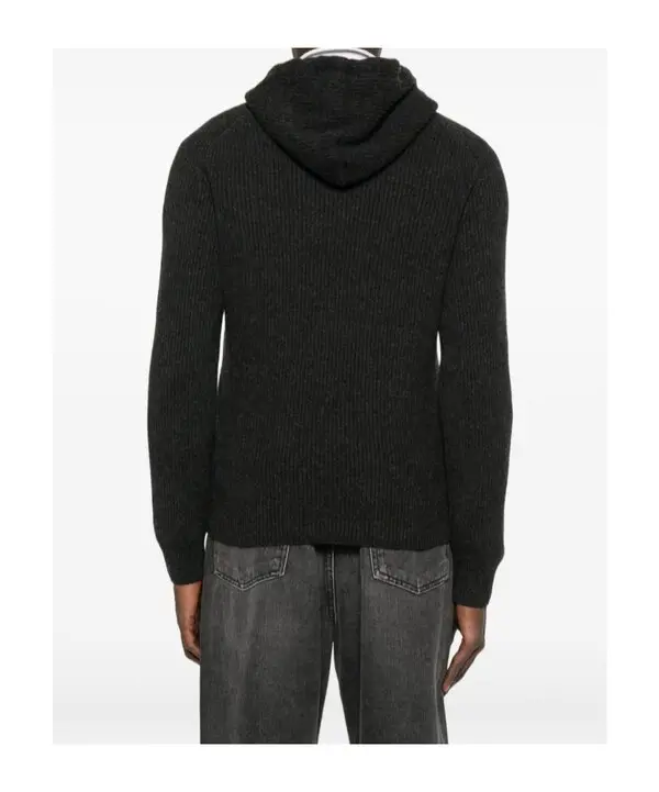 Tagliatore Knitted Hooded Jumper - Grey