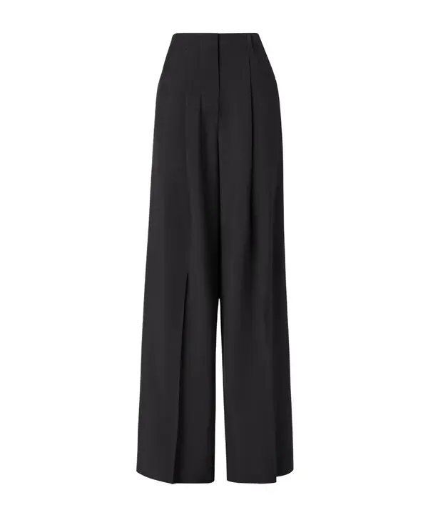 Fendi Pleated Wide-leg Trousers - Black