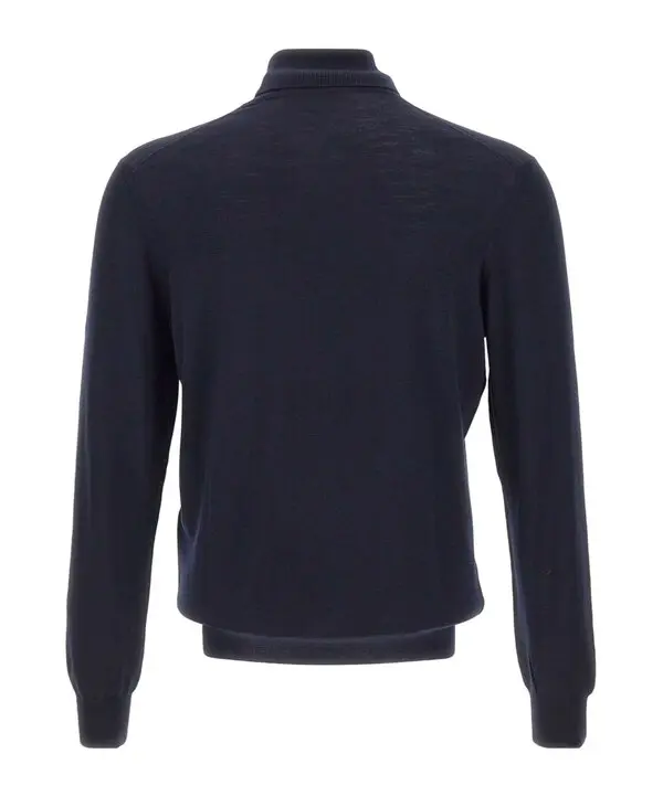 GRAN SASSO Ribbed Turtleneck Knit Sweater - Blue