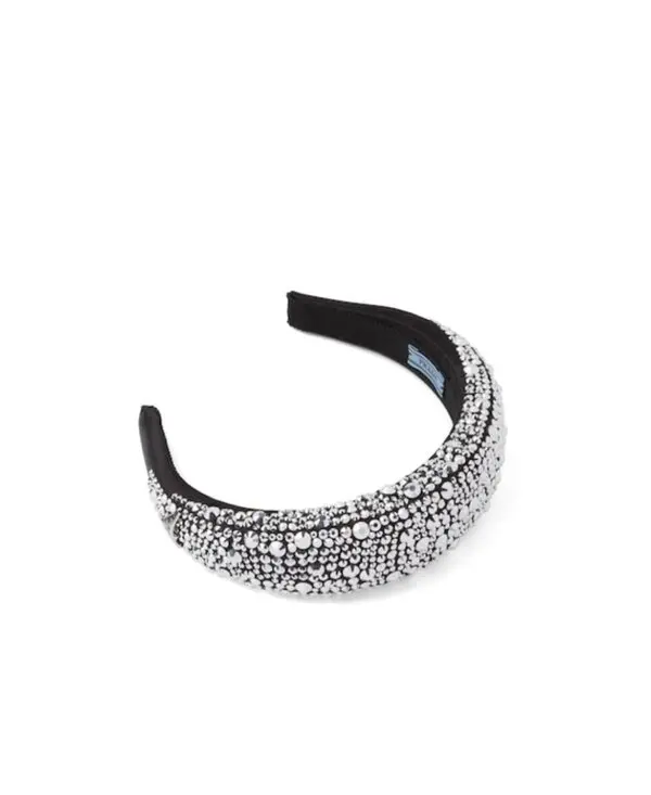Prada Embellished Satin Headband