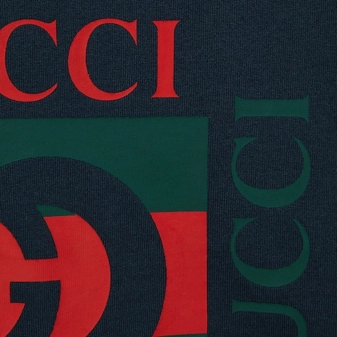 Gucci Logo Printed Crewneck T-shirt - Blue