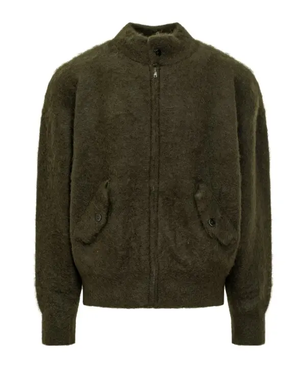 LANEUS Brushed Effect Cardigan - Black