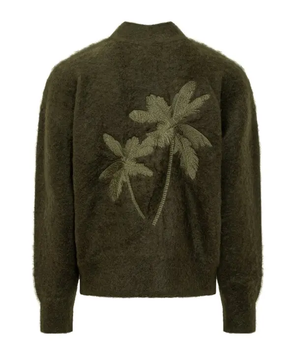 LANEUS Brushed Effect Cardigan - Black