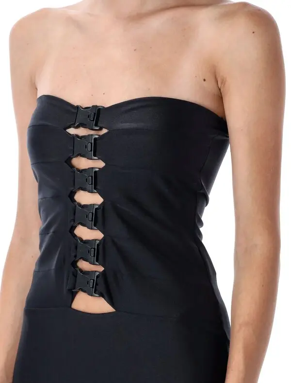 Coperni Multi Buckle Strapless Dress - Black
