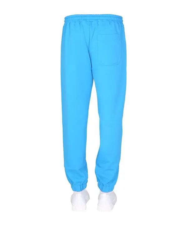 Helmut Lang Logo Printed Elastic Waist Jogging Pants - Blue