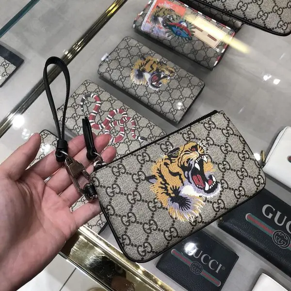 Gucci Tiger Head Printed Wallet