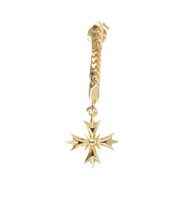 Emanuele Bicocchi Eb Crest Silver Hoop Earring - Gold