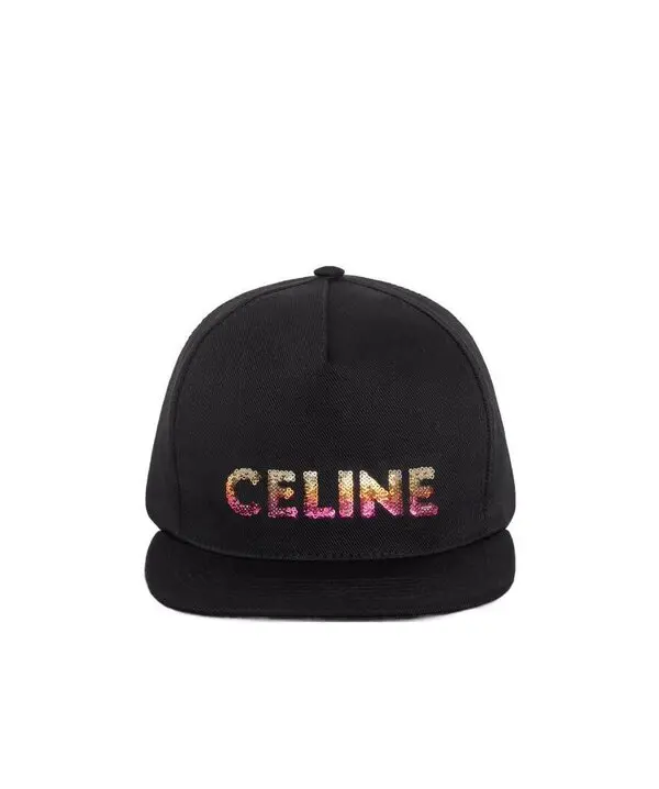 Celine Embroidered Baseball Cap - Black