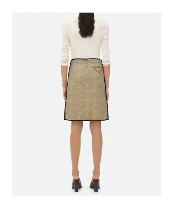 Bottega Veneta Check Patterned Side Slit Skirt