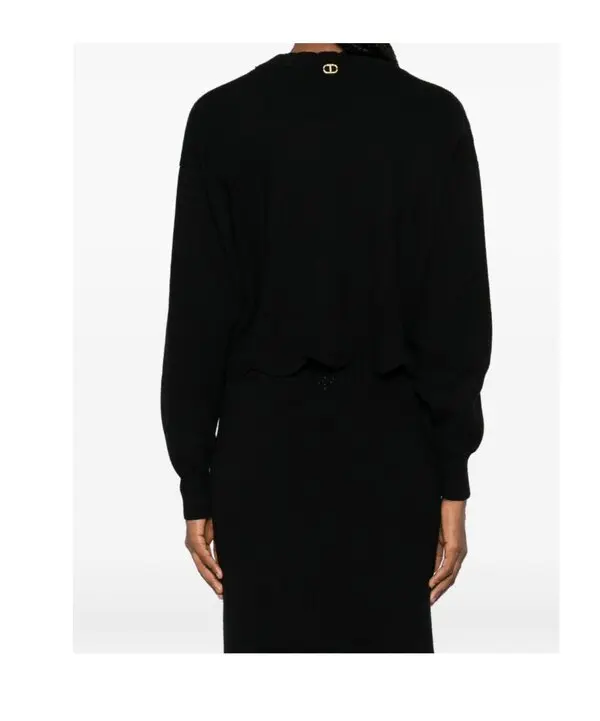 TWINSET Textured Knit Round Neck Sweater