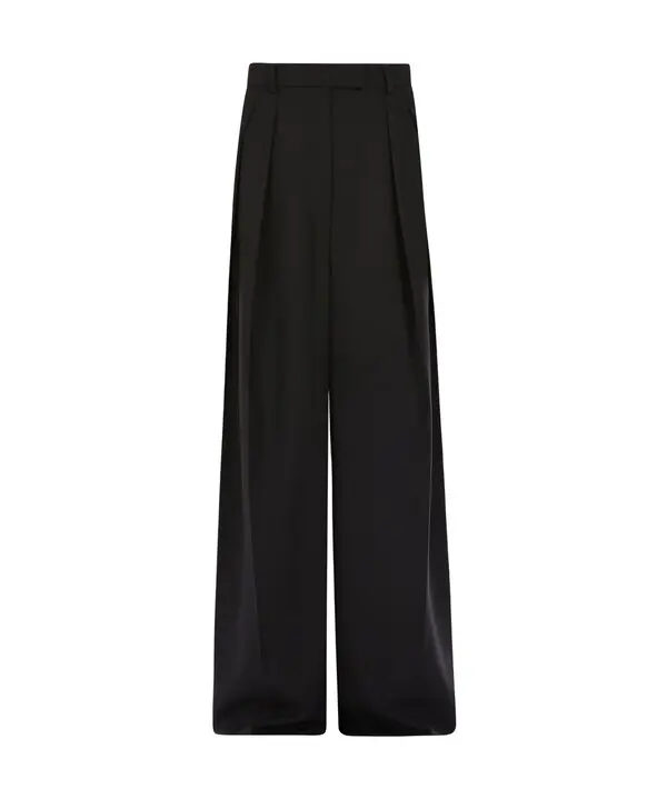 Sportmax Pleat Detailed Wide Leg Pants - Black